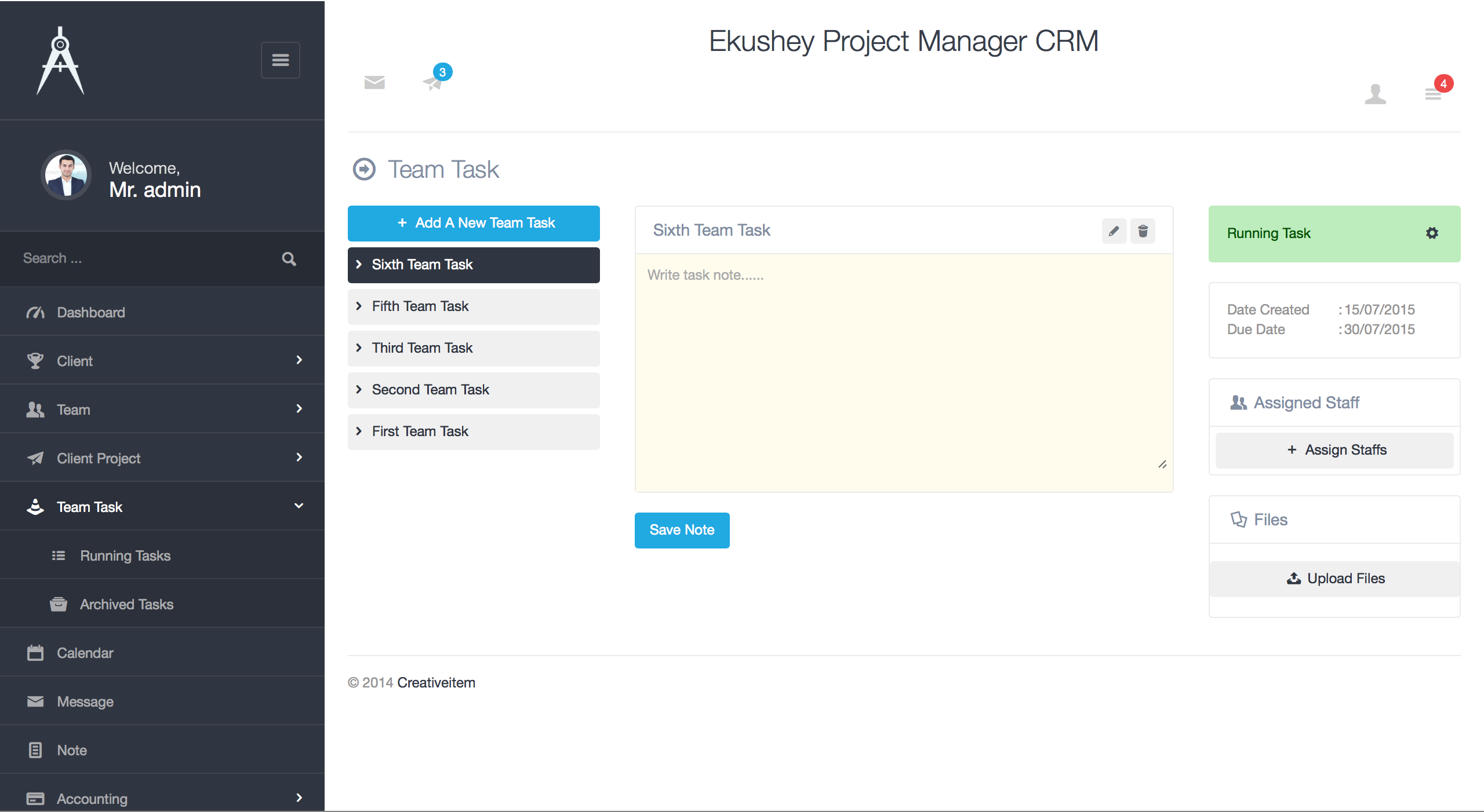 Ekushey Project Manager CRM by Creativeitem | CodeCanyon